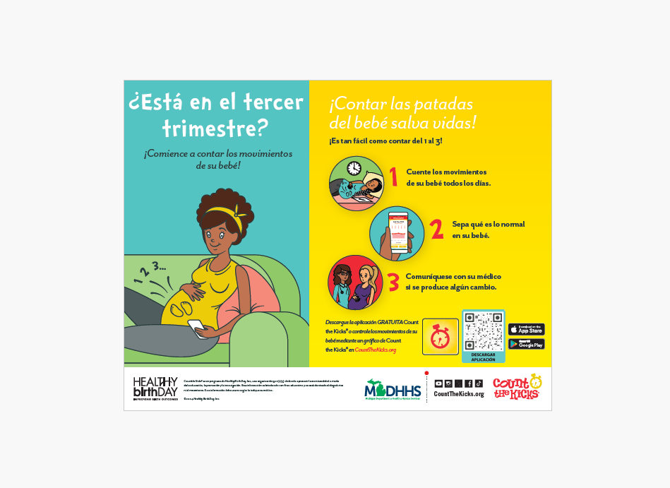 At-a-Glance Poster (Spanish) - MI - Count the Kicks